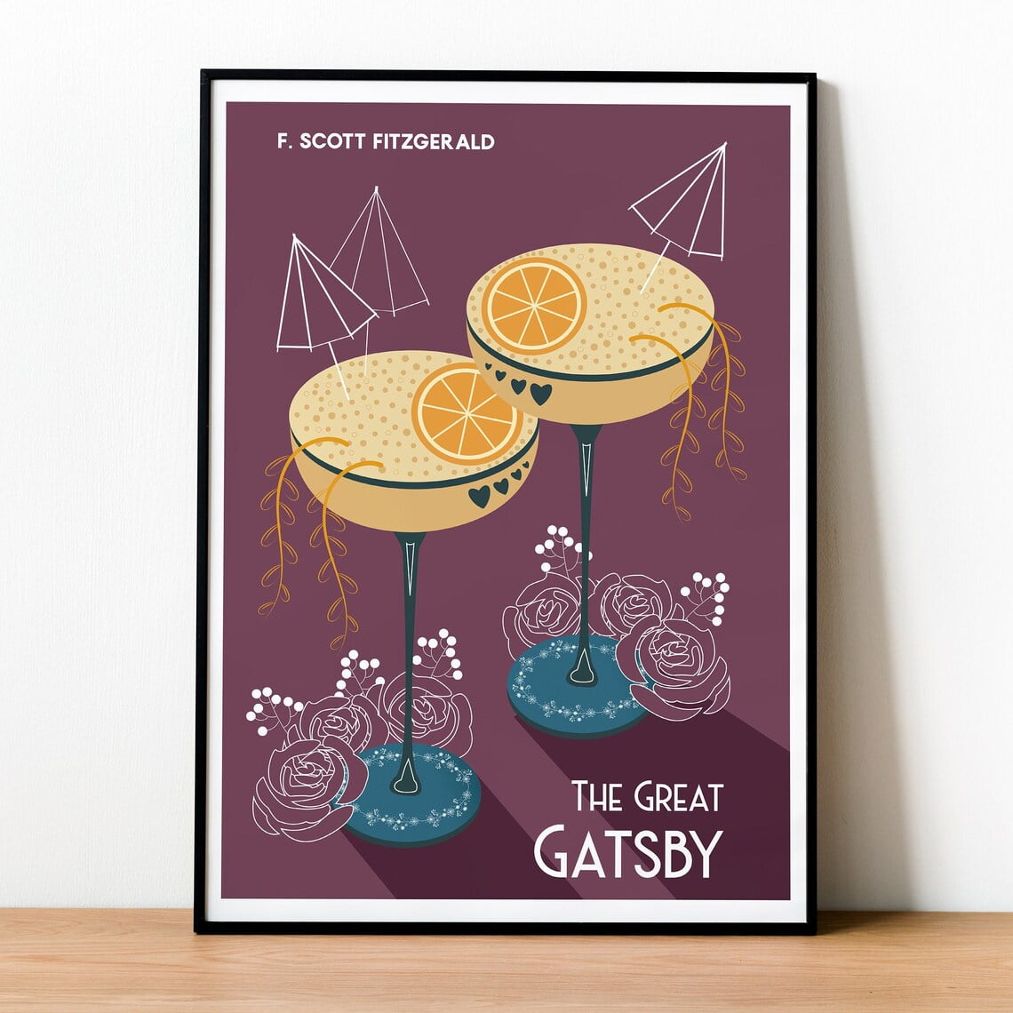 Miluva The Great Gatsby Poster, Classic Literature Wall Art, F Scott ...