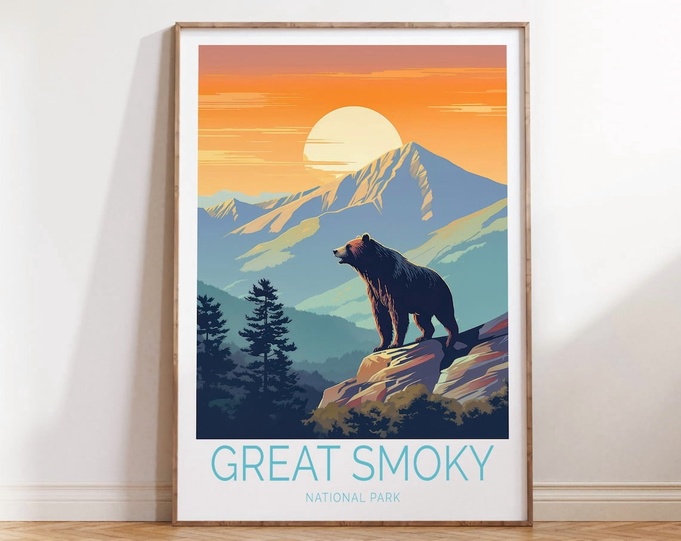Miluva Great Smoky Mountains National Park Travel Poster, Great Smoky ...