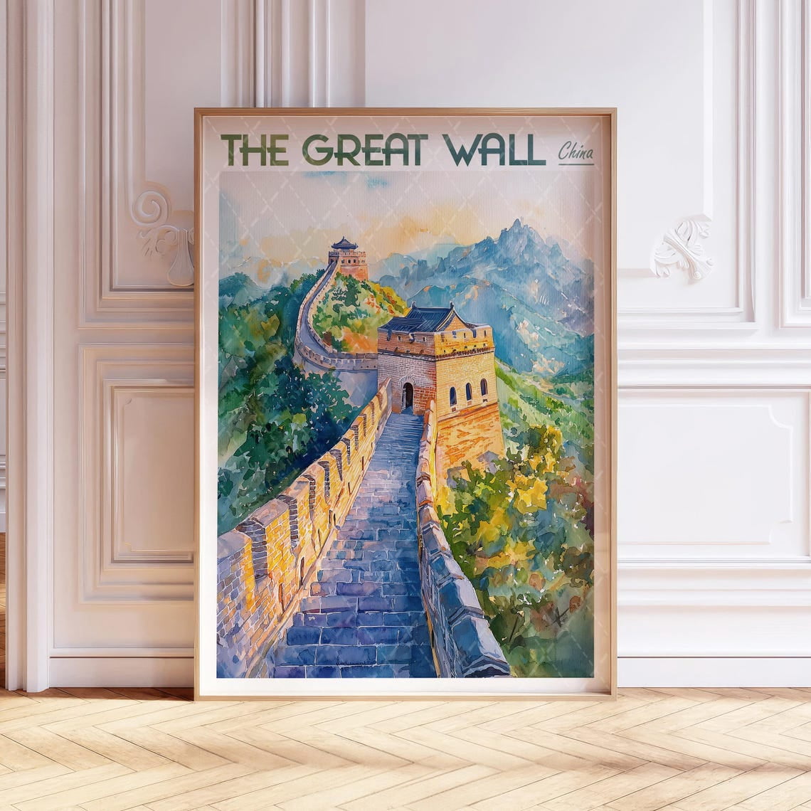 Miluva The Great Wall Poster - China Wall Art - China Travel Poster ...