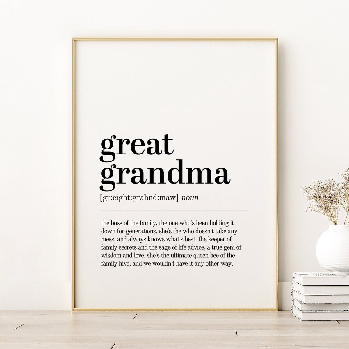 Miluva Great grandma definition print – Great grandma poster ...