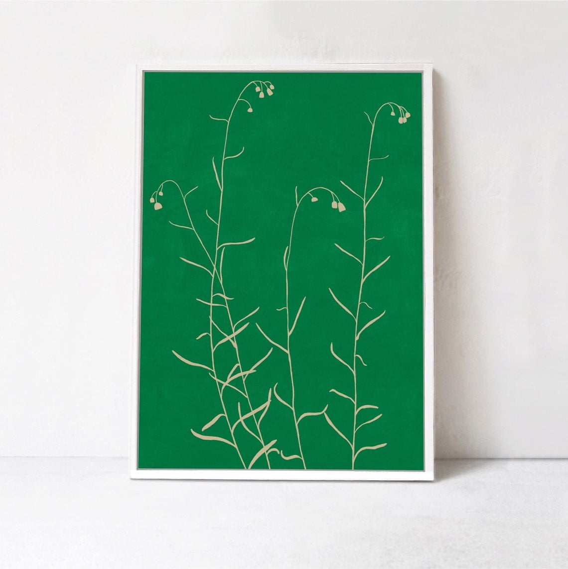 Miluva Green Abstract Botanical Art: Green Eclectic Poster ...