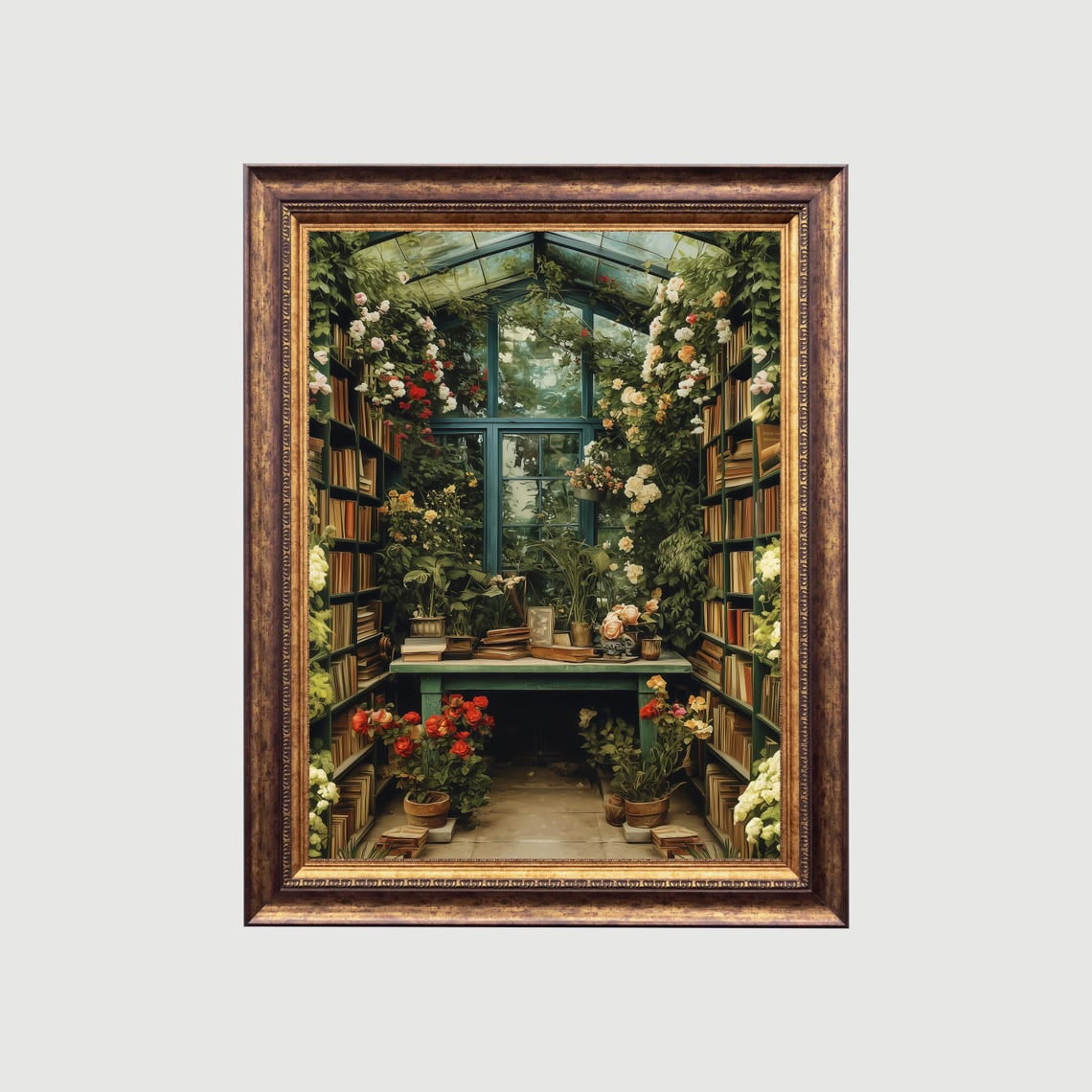 Miluva Greenhouse Library Reading Nook Printable, Book Lover Fantasy ...