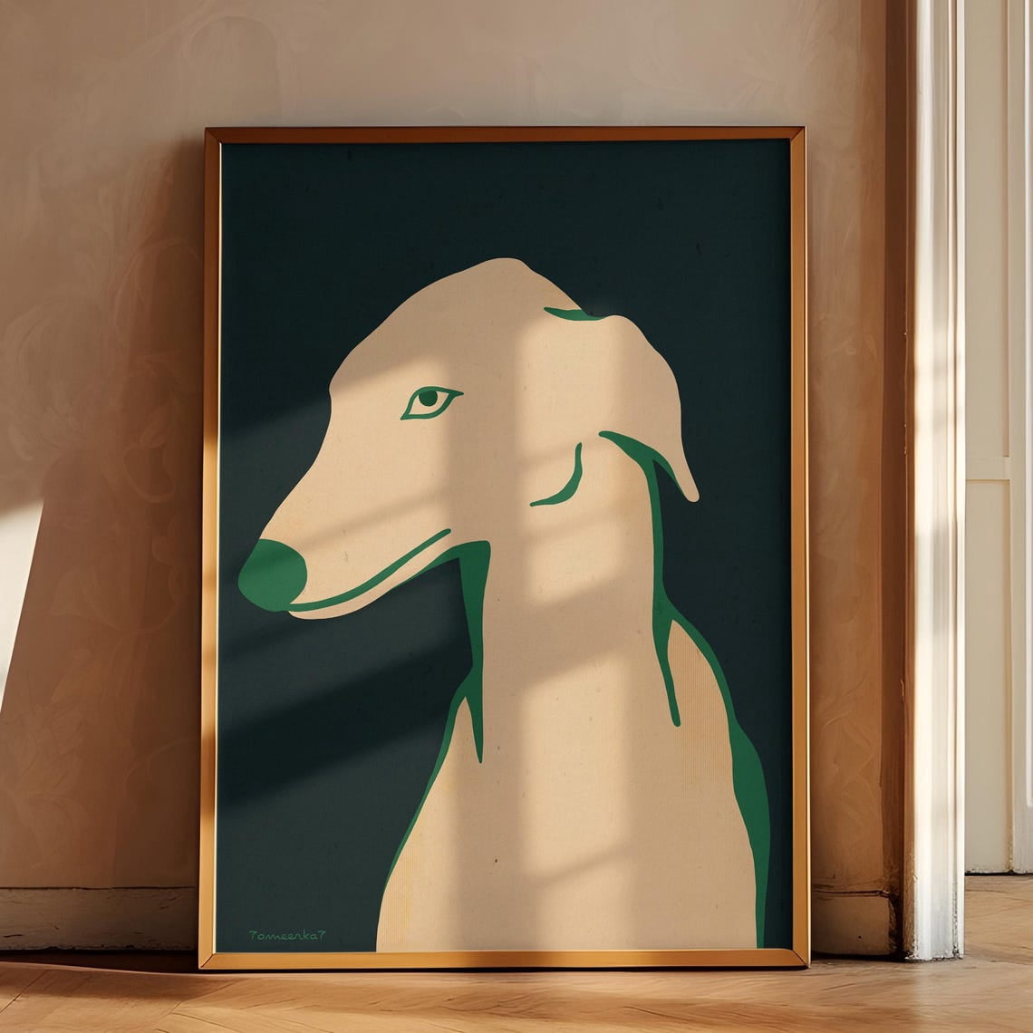 Miluva Greyhound Dog Print - Modern Dog Wall Art, Dopamine Decor ...