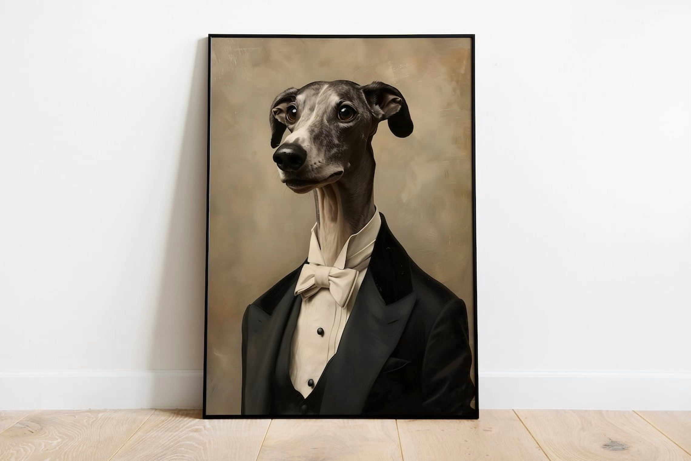 Miluva Greyhound Portrait Print, Renaissance Greyhound Poster, Vintage ...