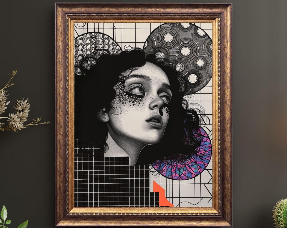 Miluva Grid Addiction No.22 - Unique Art Print Decor For Living Room ...