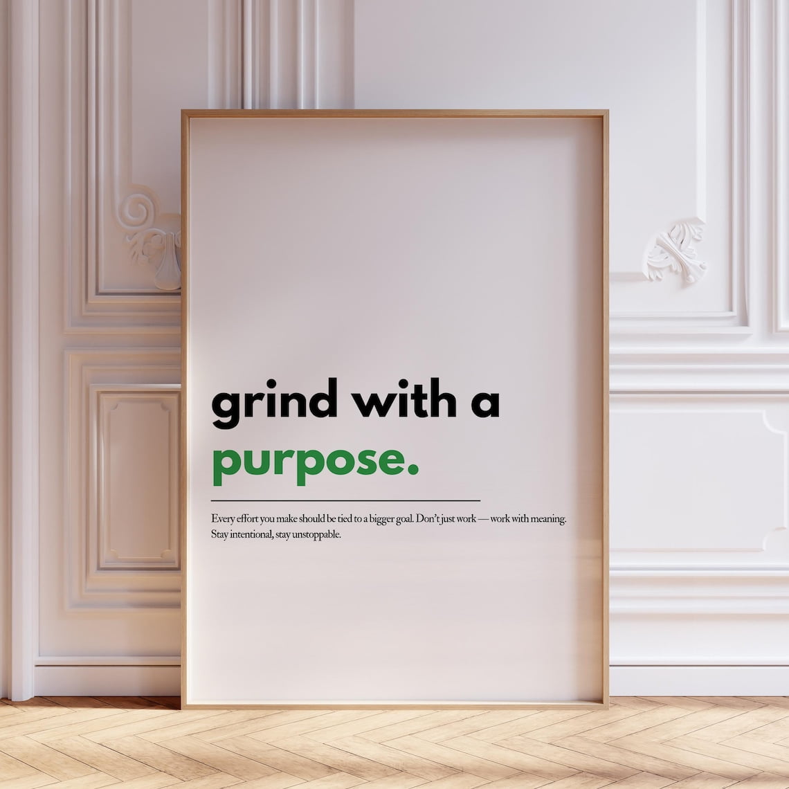 Miluva Grind With A Purpose Motivational Quote Wall Art, Home Office ...