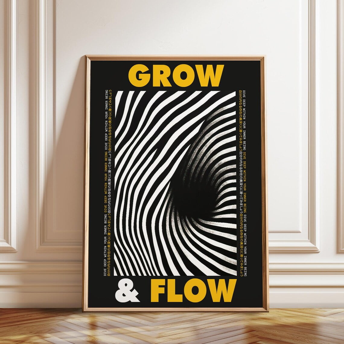 Miluva Grow & Flow Motivational Wall Art Poster - Inspirational Growth ...