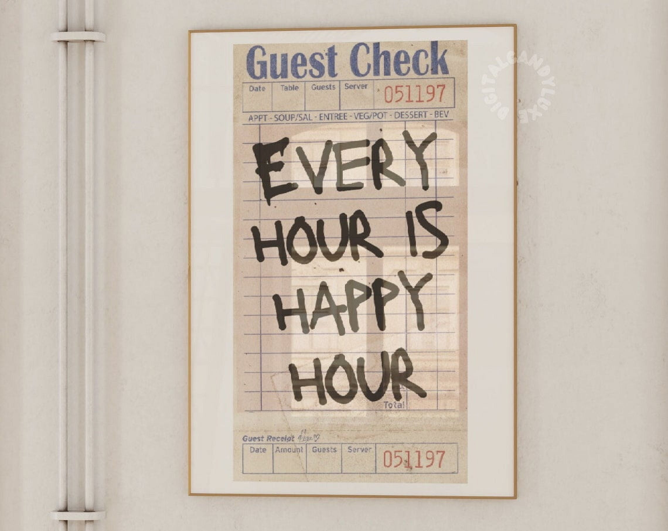 Miluva Guest Check Prints Trendy Wall Art s Bar Cart Decor Every Hour ...
