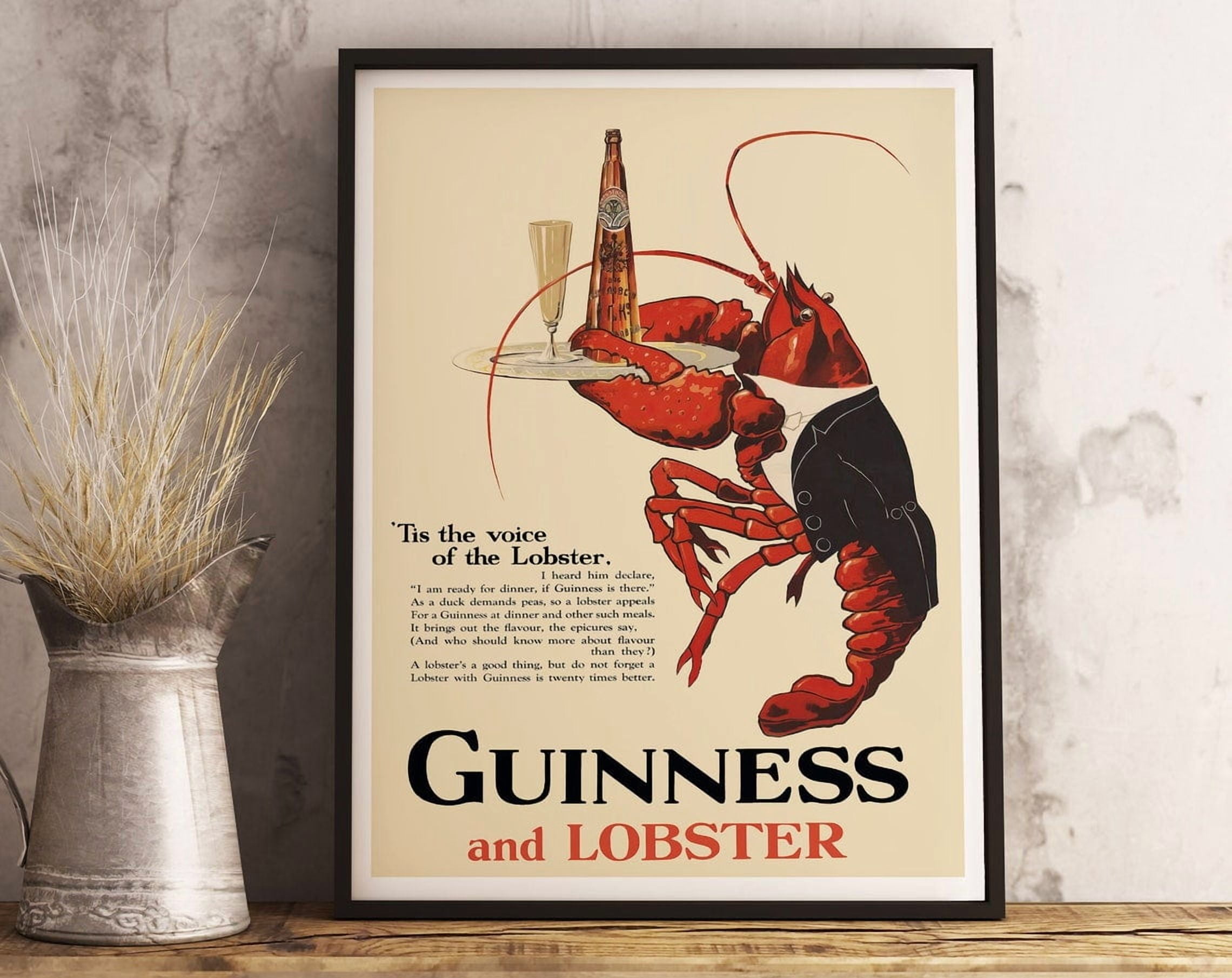 Miluva Guinness Digital Poster - Guinness Lobster Download - Vintage ...