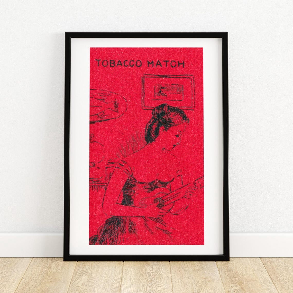 Miluva Guitar Tobacco Match - Matchbox Print - Aesthetic Wall Art ...