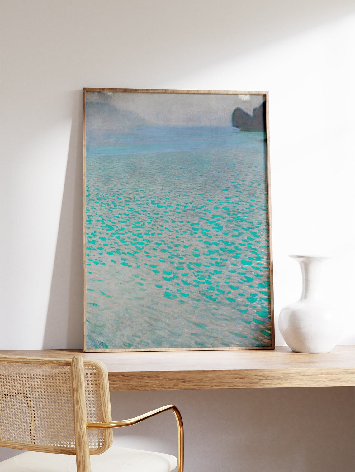 Miluva Gustav Klimt Poster, Am Attersee, Wall Art Decor, Water Art ...