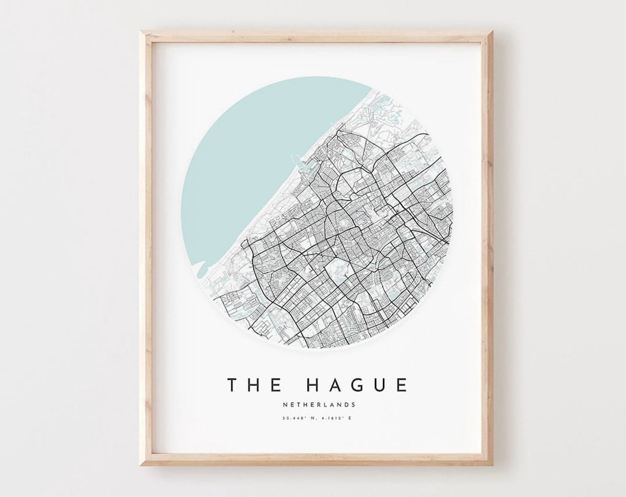 Miluva The Hague Map Print, The Hague Map Poster City Wall Art, The ...