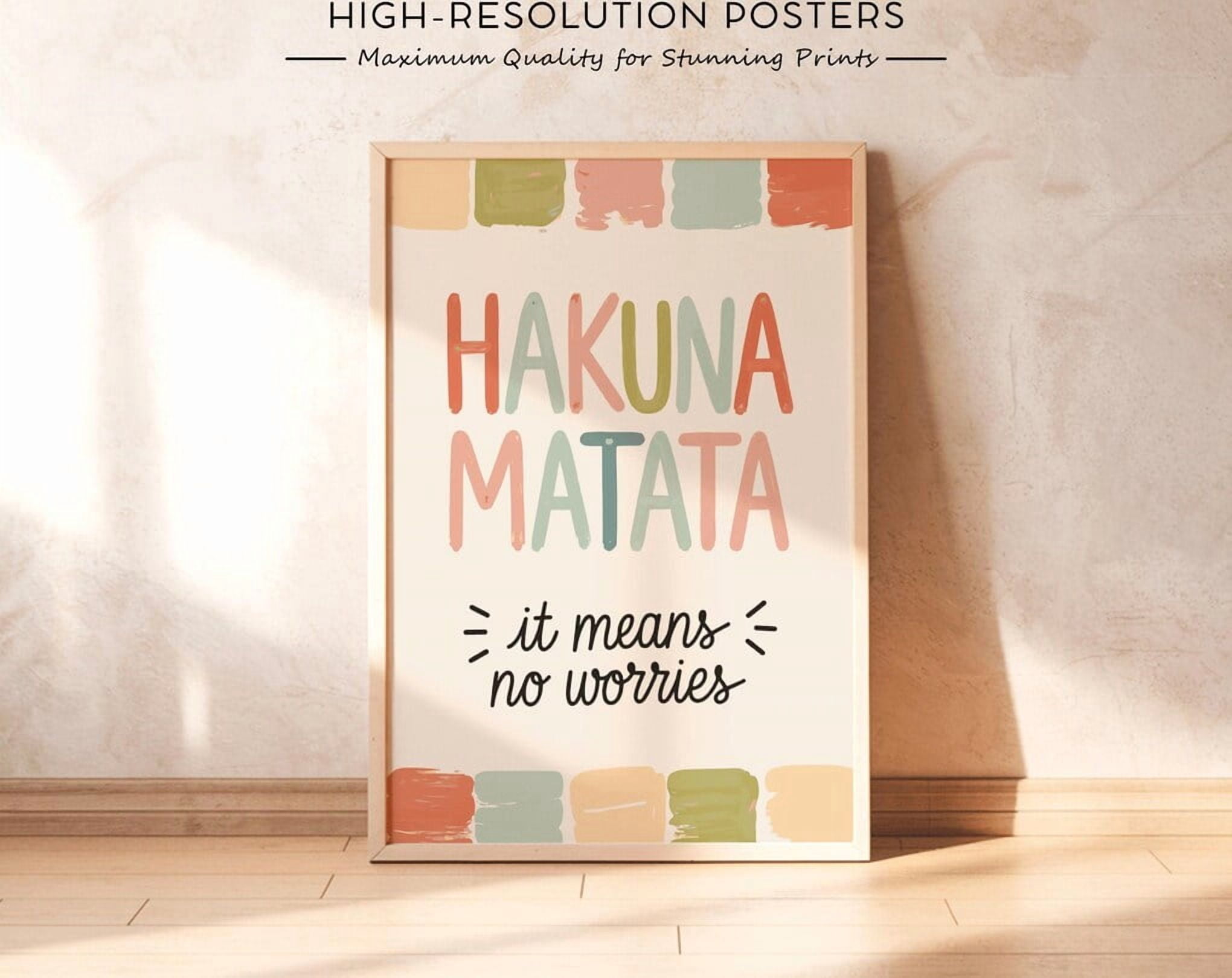 Miluva Hakuna Matata Wall Art Boho Quote Poster Positive Vibes ...