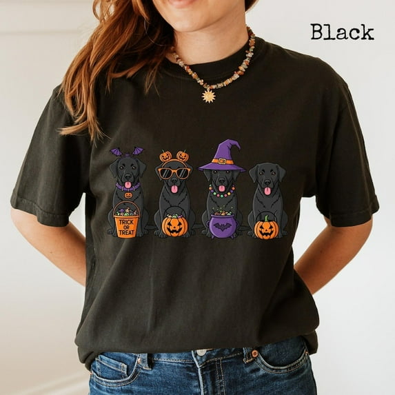 Miluva Halloween Black Lab Shirt, Fall Labrador Retriever Tshirt ...