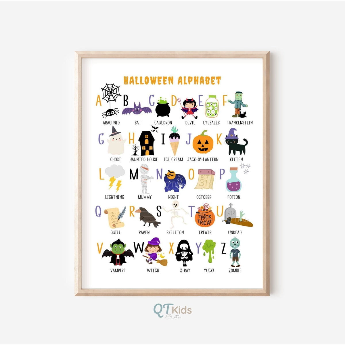 Miluva Halloween abc alphabet print – Halloween alphabet poster ...