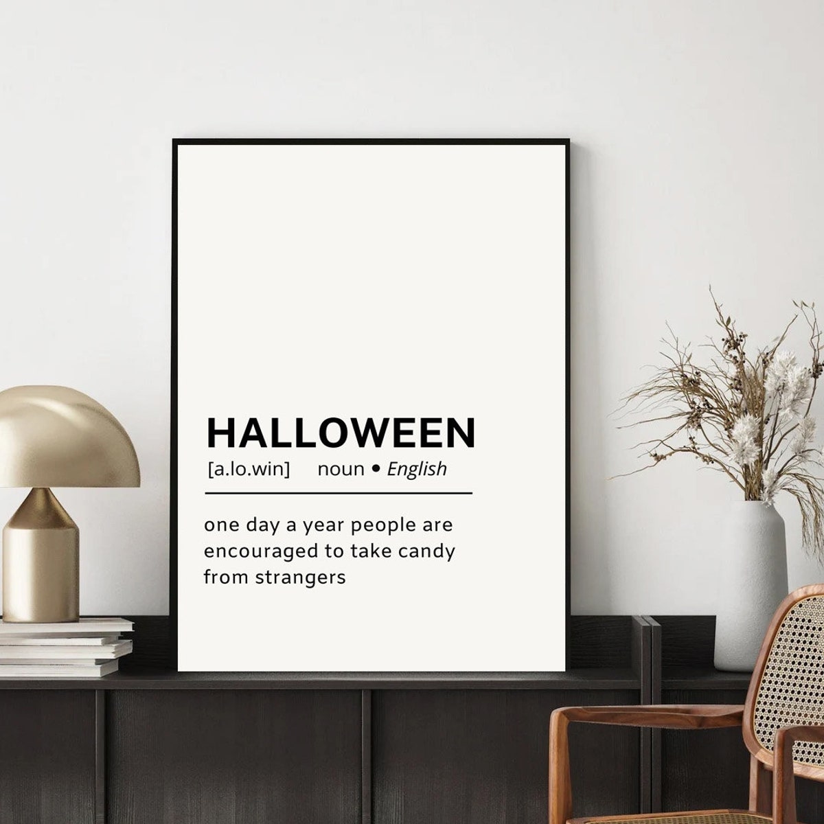 Miluva Halloween period definition print minimalist halloween poster ...