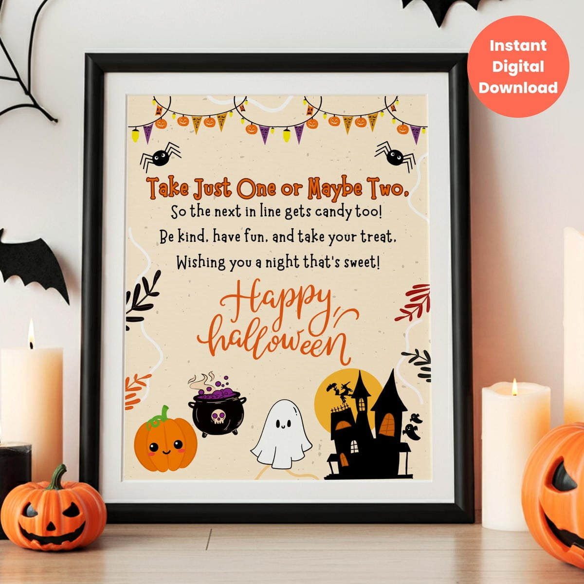 Miluva Halloween please take just one candy – Please take one sign ...