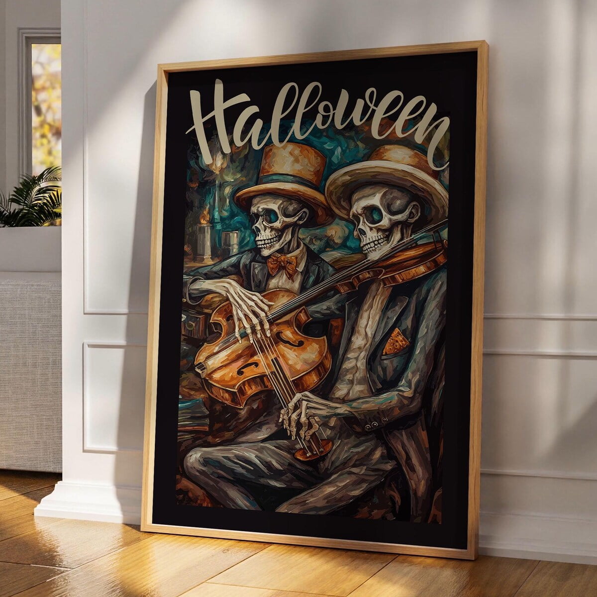 Miluva Halloween skeletons playing the violin fright night party ...