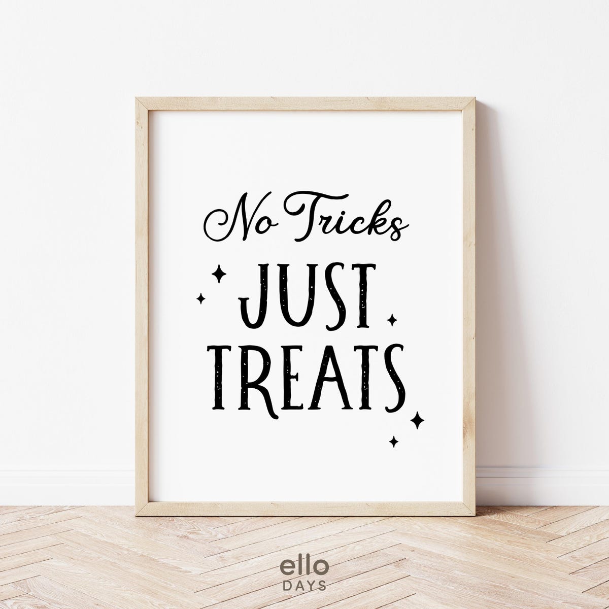 Miluva Halloween wall art print – No tricks just treats sign – Trick or ...