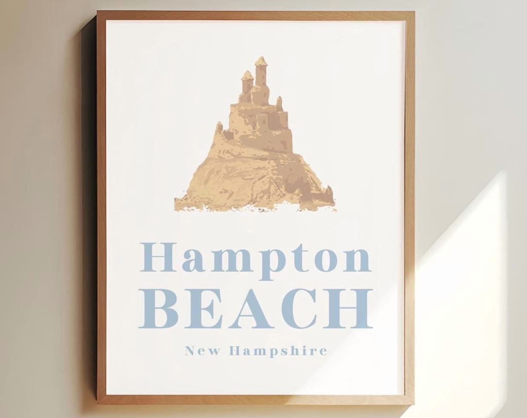 Miluva Hampton Beach Sandcastle Print Coastal New Hampshire Beach Wall ...
