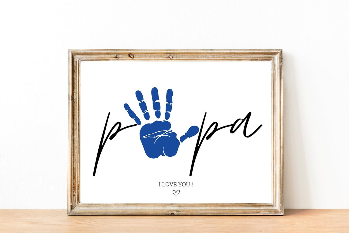 Miluva Handprint For Dad, Gift Dad, Father Handprint Template Lettering ...