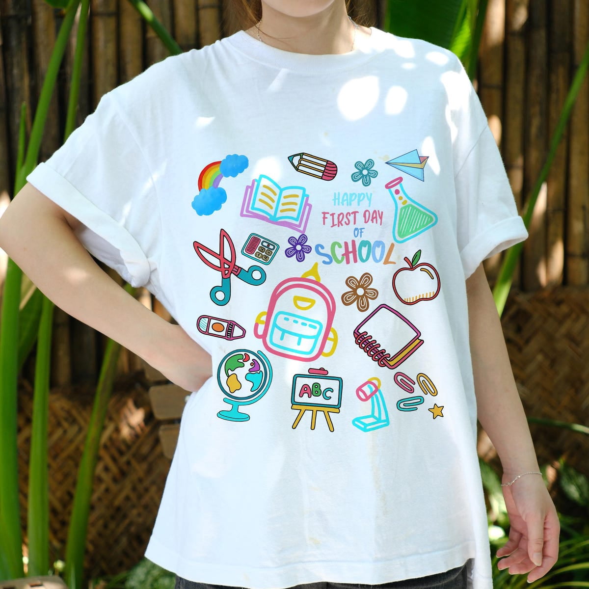 Miluva Happy First Day Of School Shirt, Back To School Tee With Cute ...