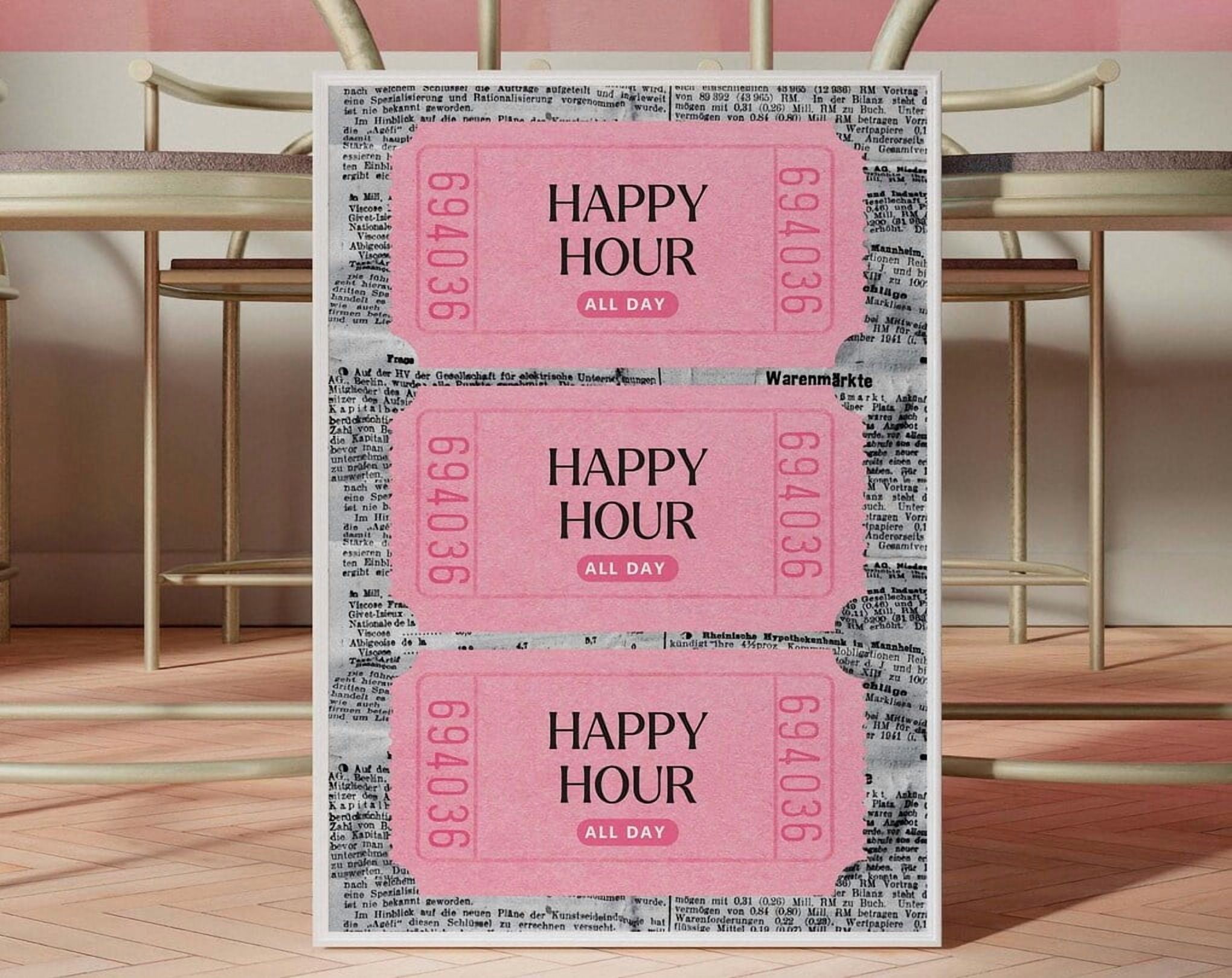 Miluva Happy Hour Tickets Physical Print Aesthetic Apartment Decor ...