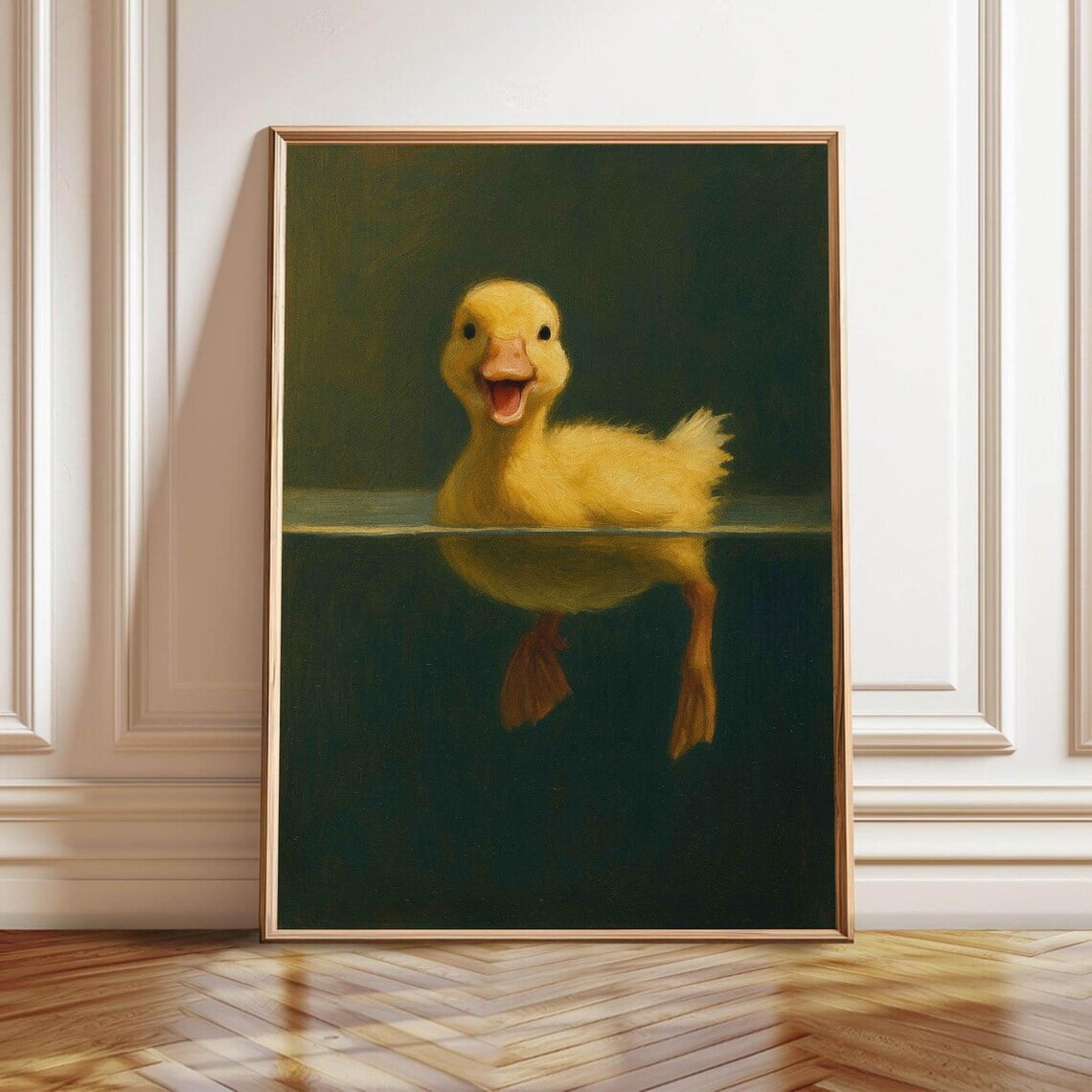 Miluva Happy Yellow Duck , Whimsical Duck Download, Quirky Animal Wall ...