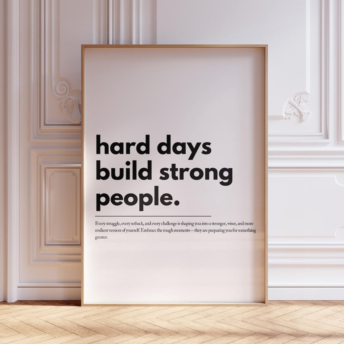 Miluva Hard Days Build Strong People, Home Office Motivational Poster ...