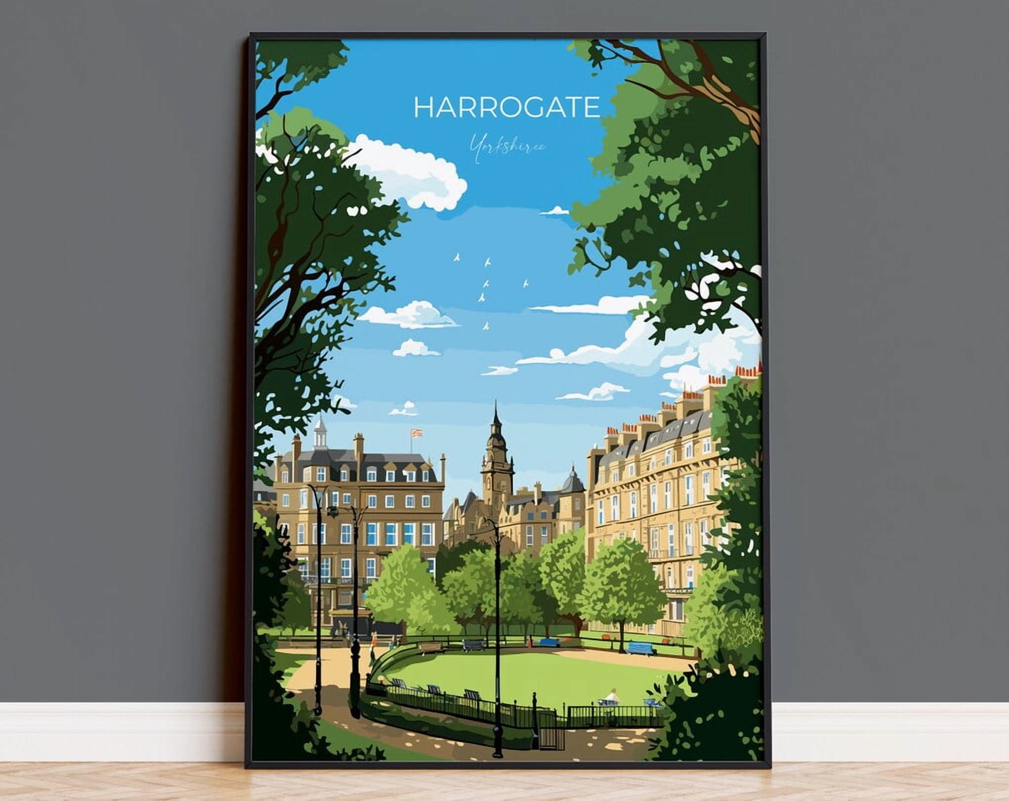 Miluva Harrogate Travel Poster, Travel Print Of Harrogate, Harrogate ...