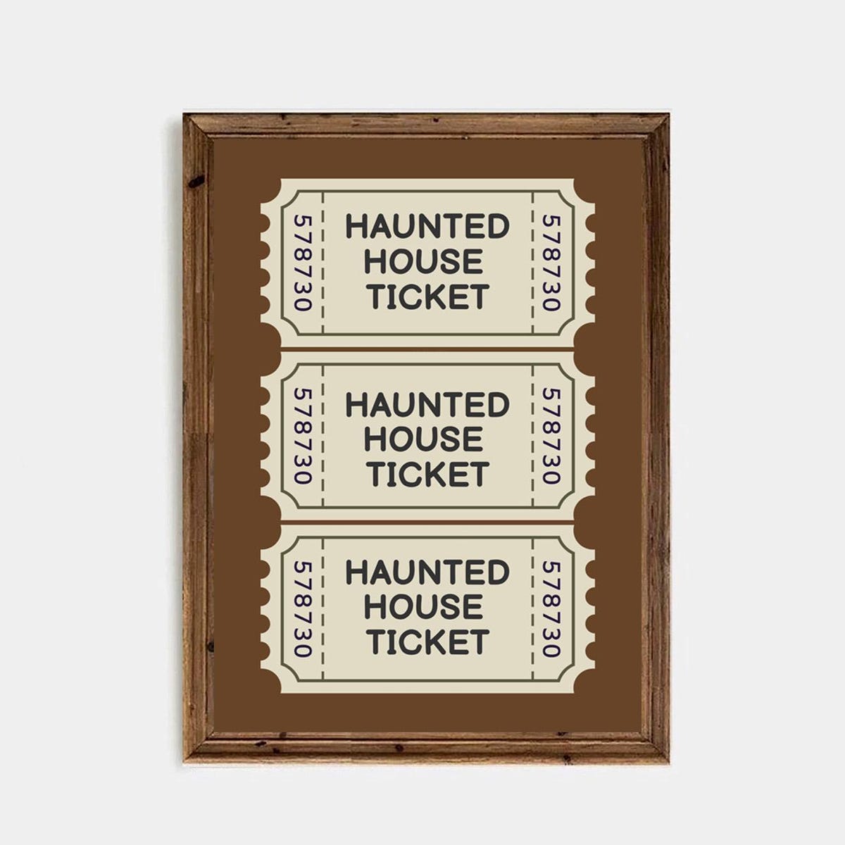 Miluva Haunted house ticket art print vintage spooky halloween wall dã ...