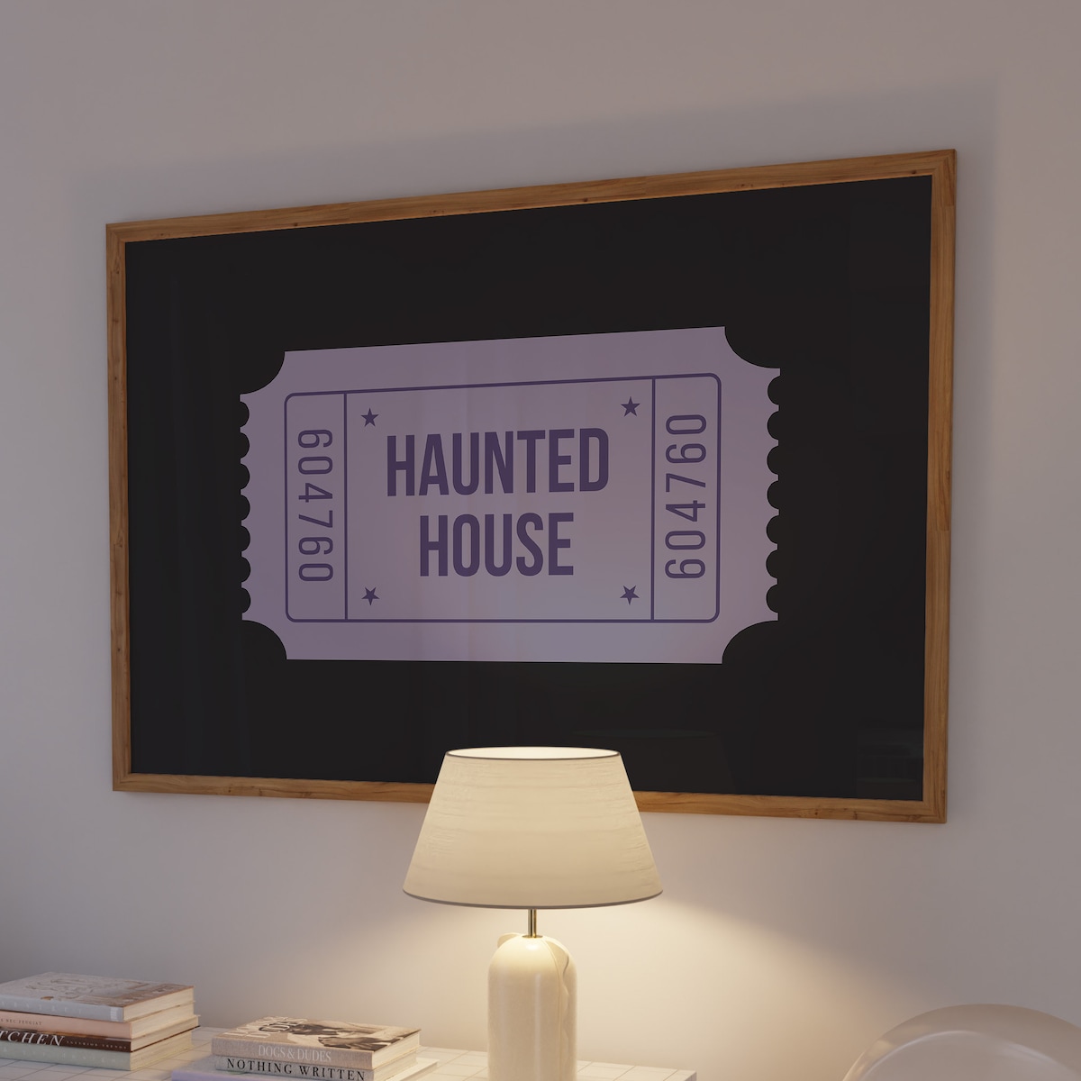Miluva Haunted house ticket stub print: spooky halloween wall art ...