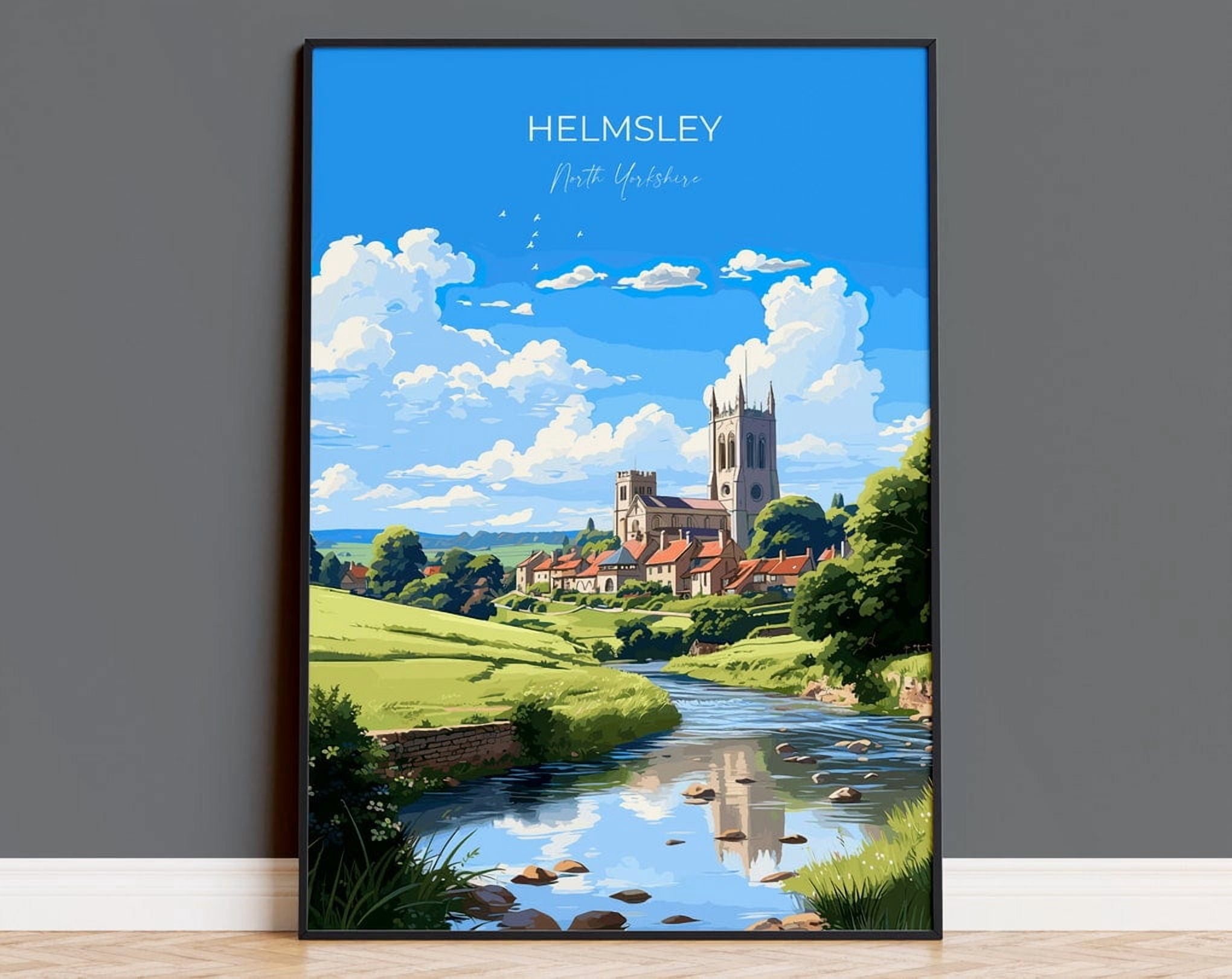 Miluva Helmsley Travel Poster, Travel Print Of Helmsley, Yorkshire Gift ...