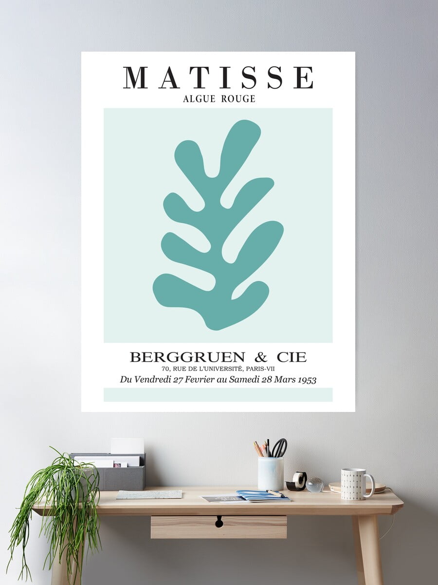 Miluva Henri Matisse - Algae Cutout - Turquoise Poster Wall Art, Modern ...