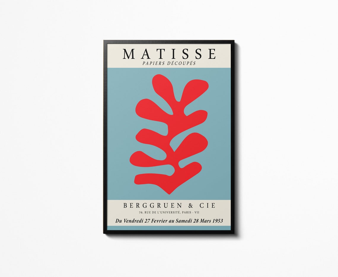 Miluva Henri Matisse Red Coral Poster Art Exhibition, Papiers Découpés ...