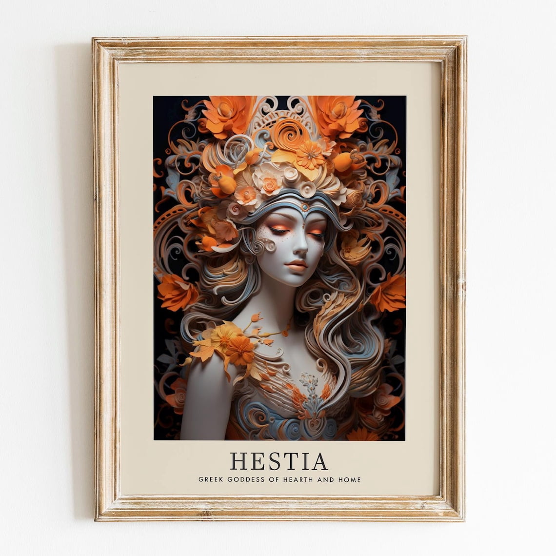 Miluva Hestia, Greek Goddess Of Home And Hearth, Goddess Wall Art ...