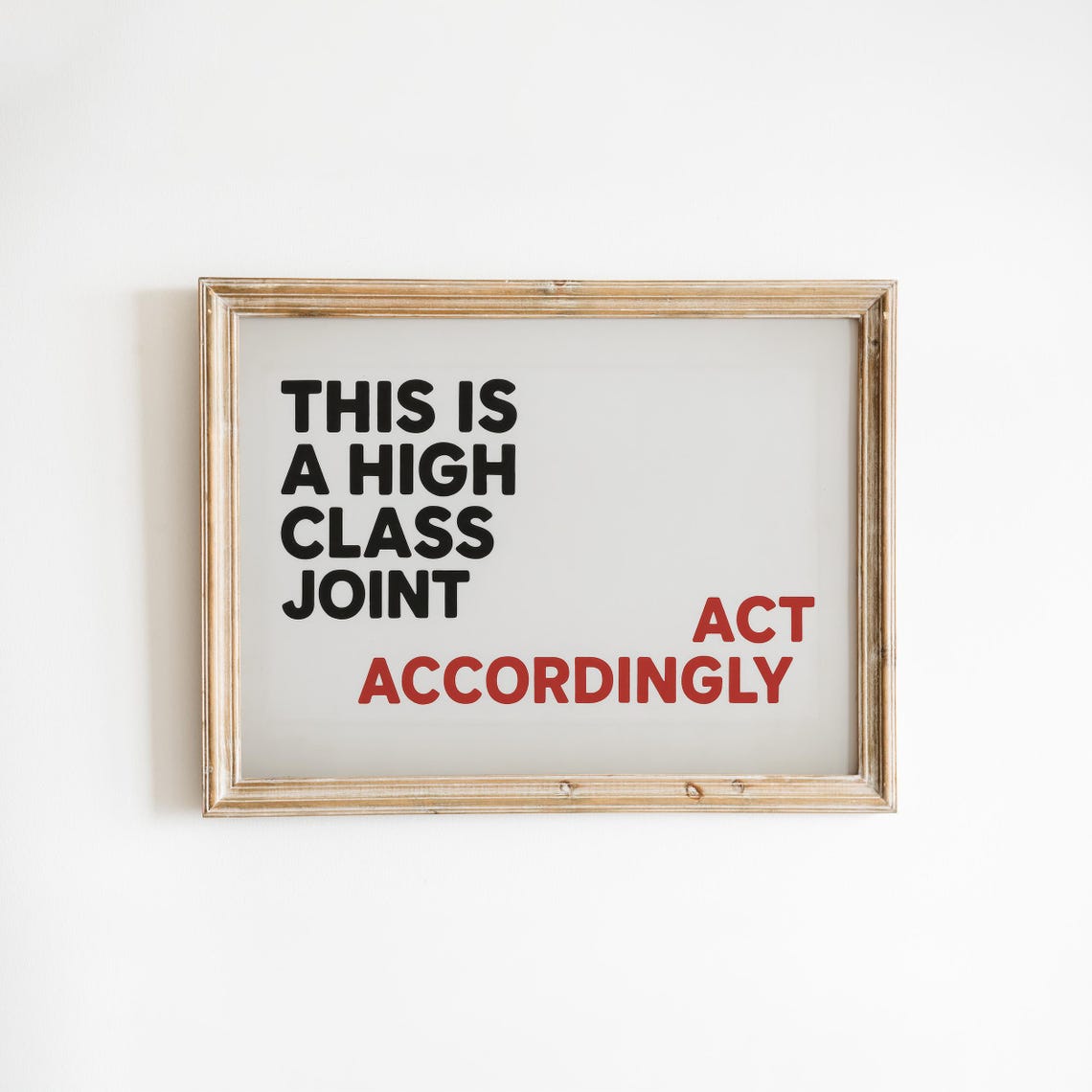 Miluva High Class Joint Poster Minimal Typography Wall Art In Red And ...