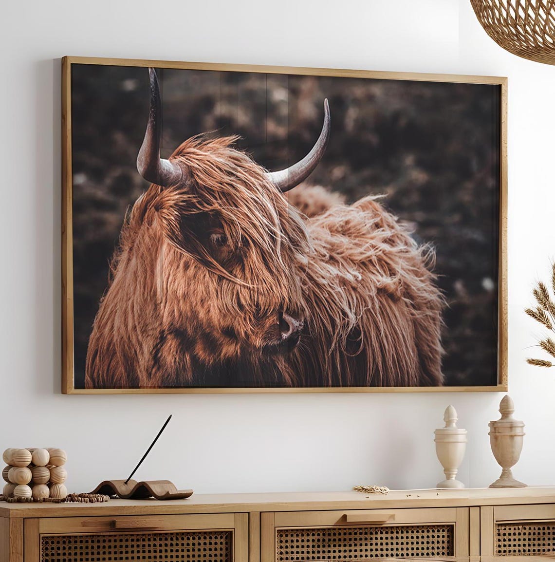 Miluva Highland Cow Wall Art, Western Cattle Wall Art, Horizontal ...