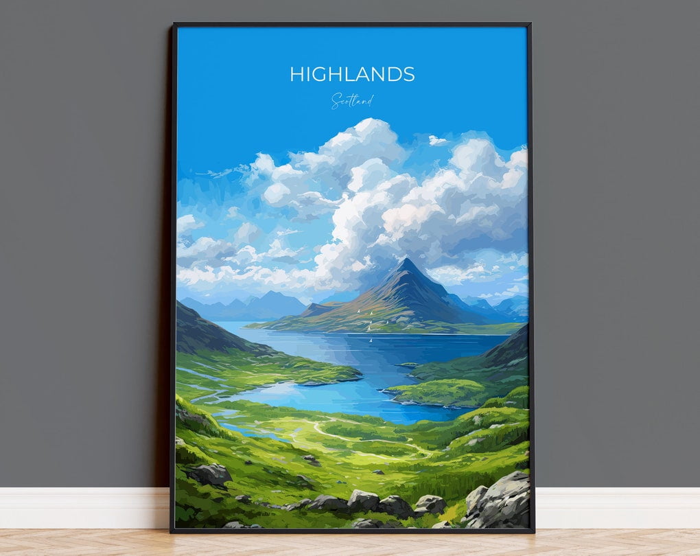 Miluva Highlands Print, Travel Poster Of Highlands, Highlands Gift ...