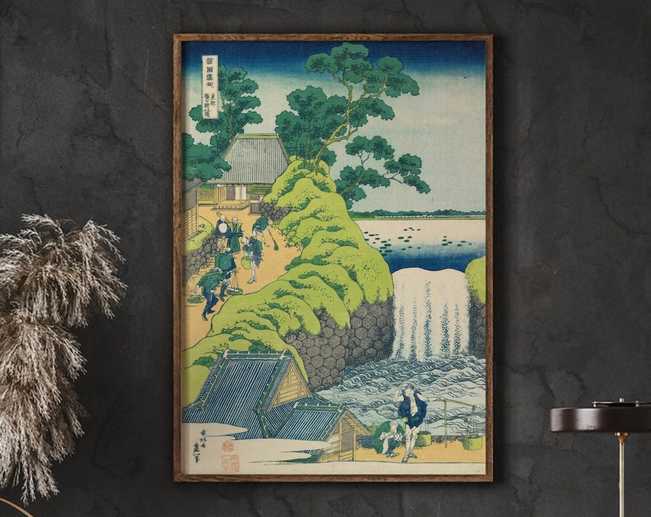 Miluva Hokusai Print, Japan Wall Art, The Falls At Aoigaoka In The ...