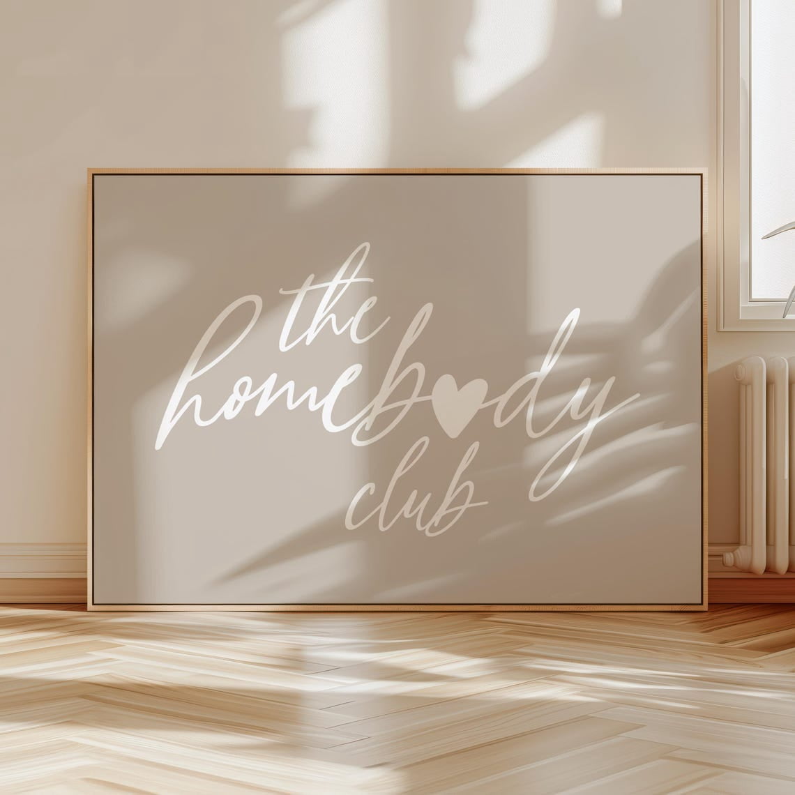 Miluva The Homebody Club Print Minimalist Heart Poster, Cute Introvert ...