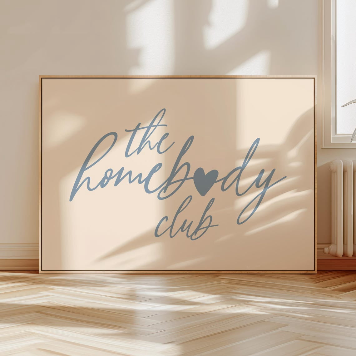 Miluva The Homebody Club Print Minimalist Heart Poster, Cute Introvert ...