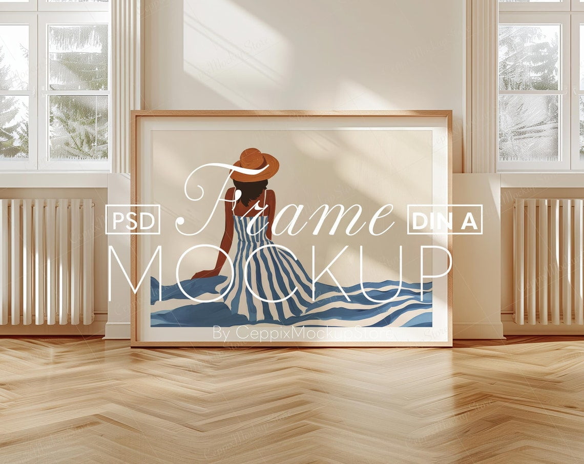 Miluva Horizontal Frame Mockup Leaning On Wall, Landscape, Psd Template ...