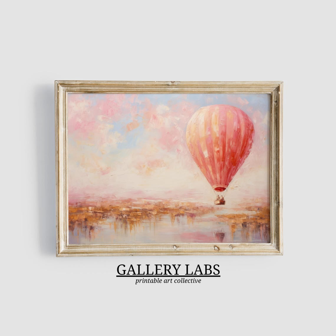 Miluva Hot Air Balloon Nursery Print Pink Aesthetics Wall Art Travel ...