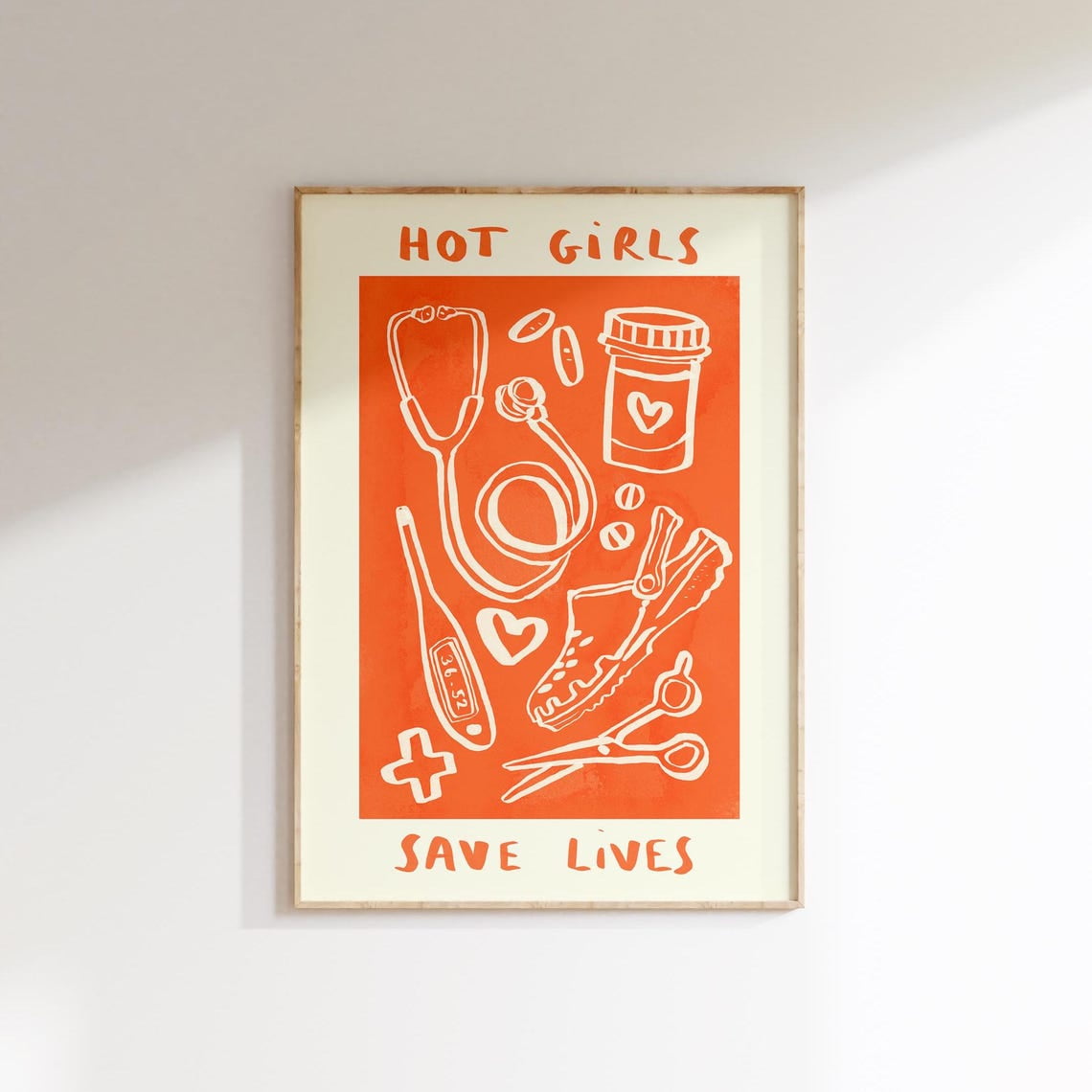 Miluva Hot Girls Boys Save Lives Wall Print Healthcare Illustration Nhs ...