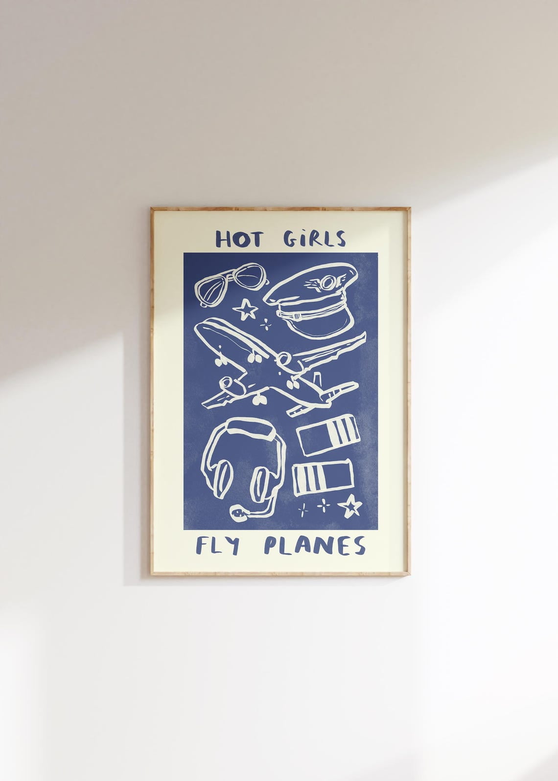 Miluva Hot Girls Fly Planes Pilot Wall Print Plane Illustration Raf ...