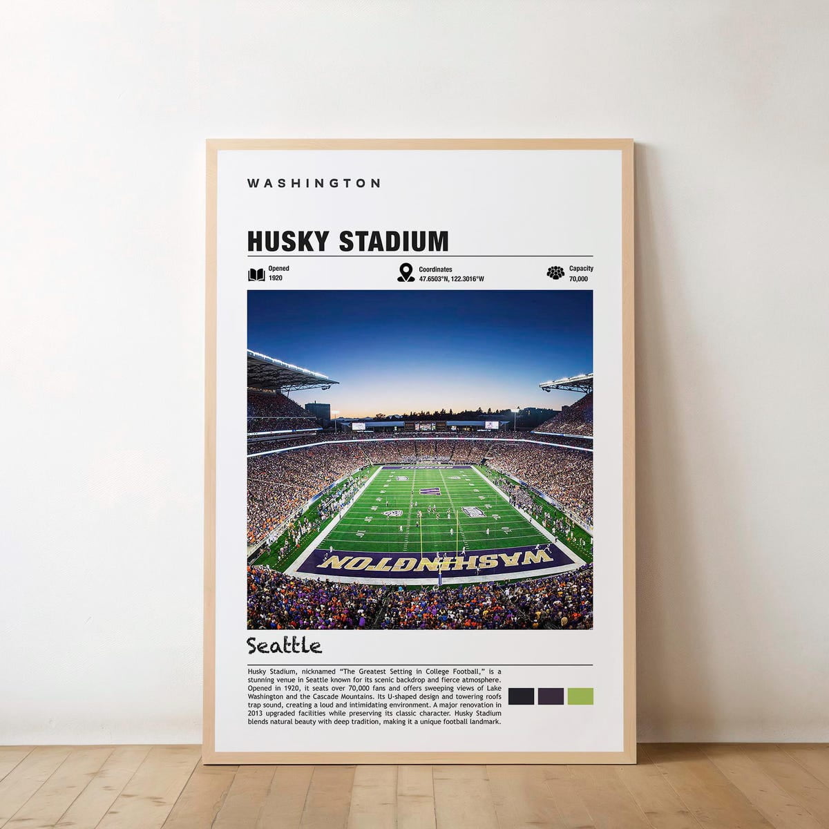 Miluva Husky stadium print washington poster – Seattle views – Stadium ...
