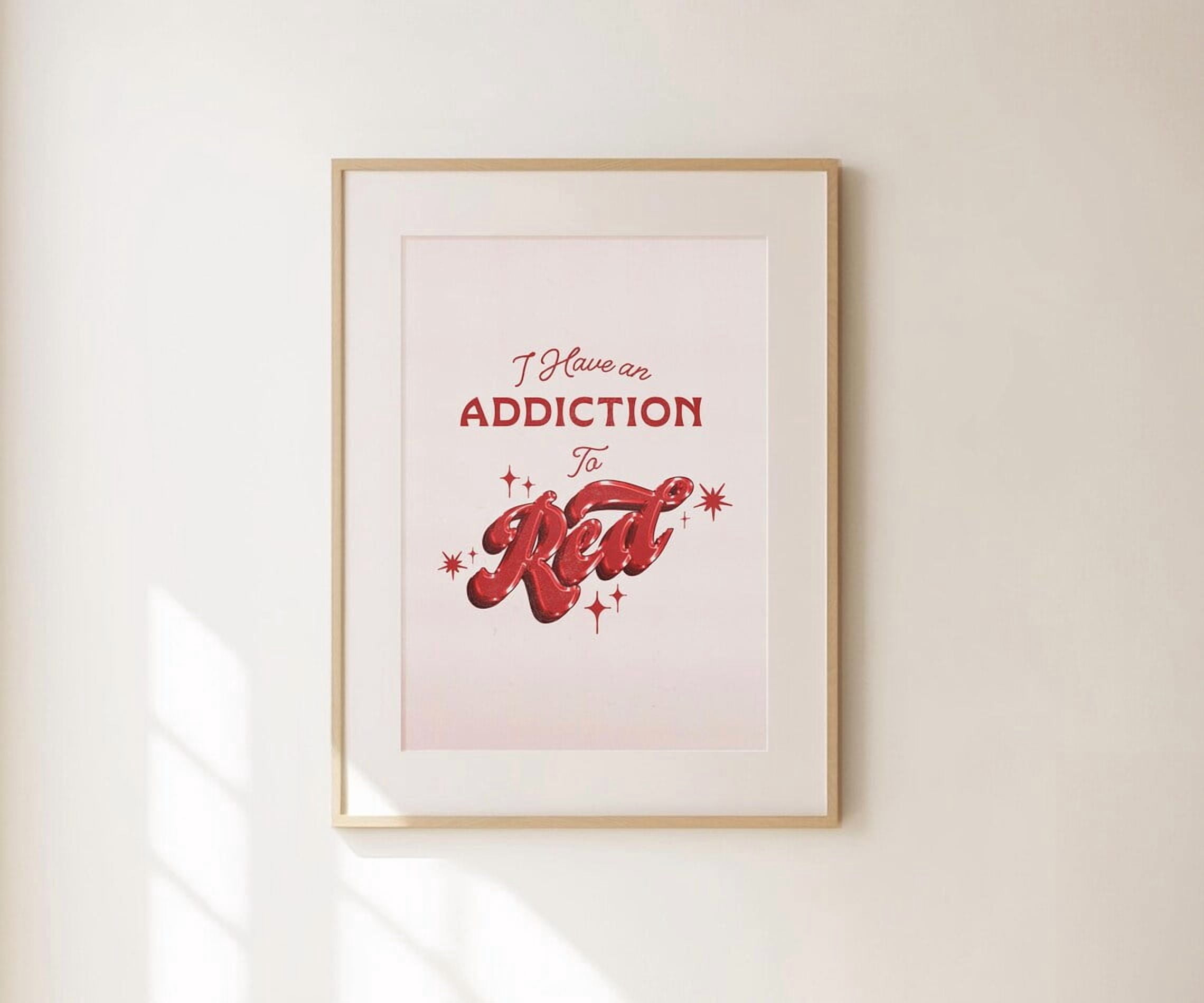 Miluva I Have An Addiction To Red- Aesthetic Minimalist Wall Art ...