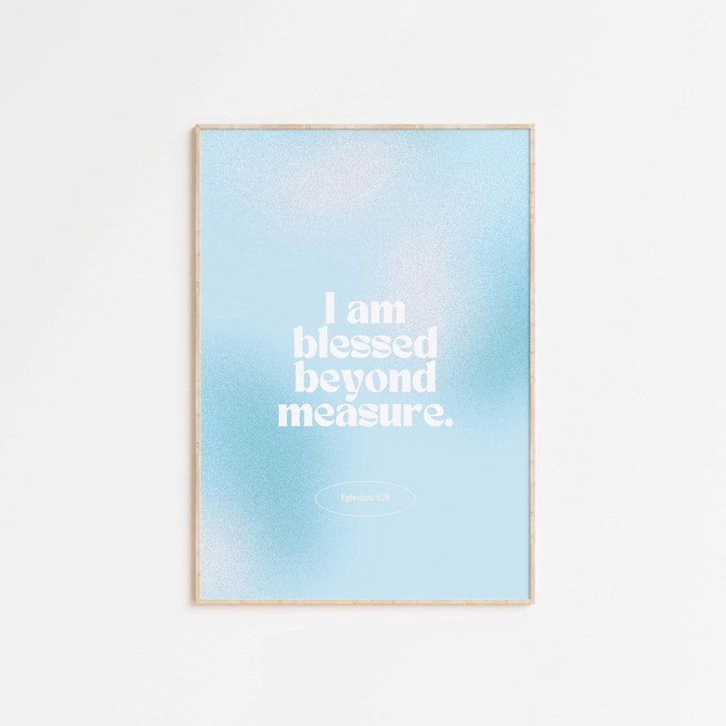 Miluva I Am Blessed Christian Wall Art Prints Trendy Downloadable Art ...