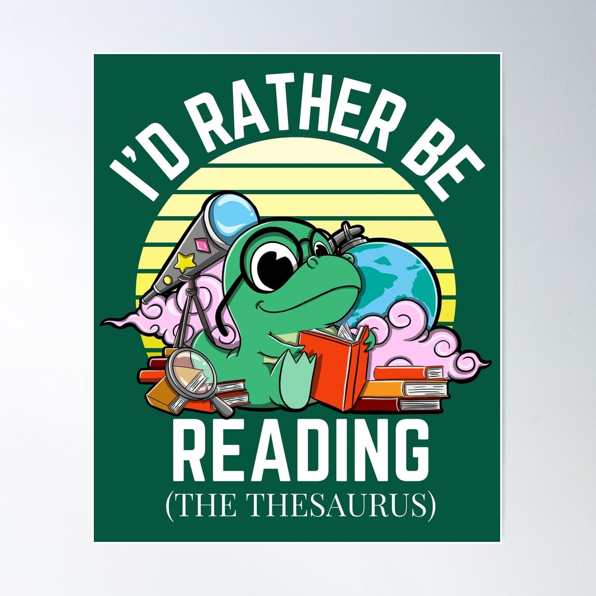 Miluva I'D Rather Be Reading - The Thesaurus Poster Wall Art, Modern ...